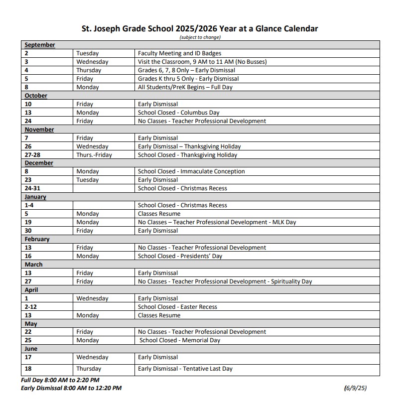 25-26 SJGS Calendar at a Glance